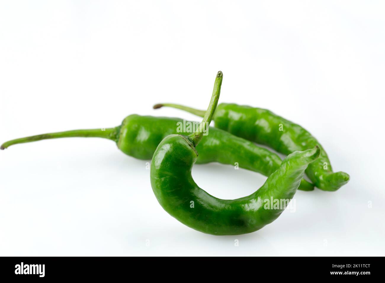 Green Chilli Cabe Hijau Isolated on White Background Stock Photo - Alamy