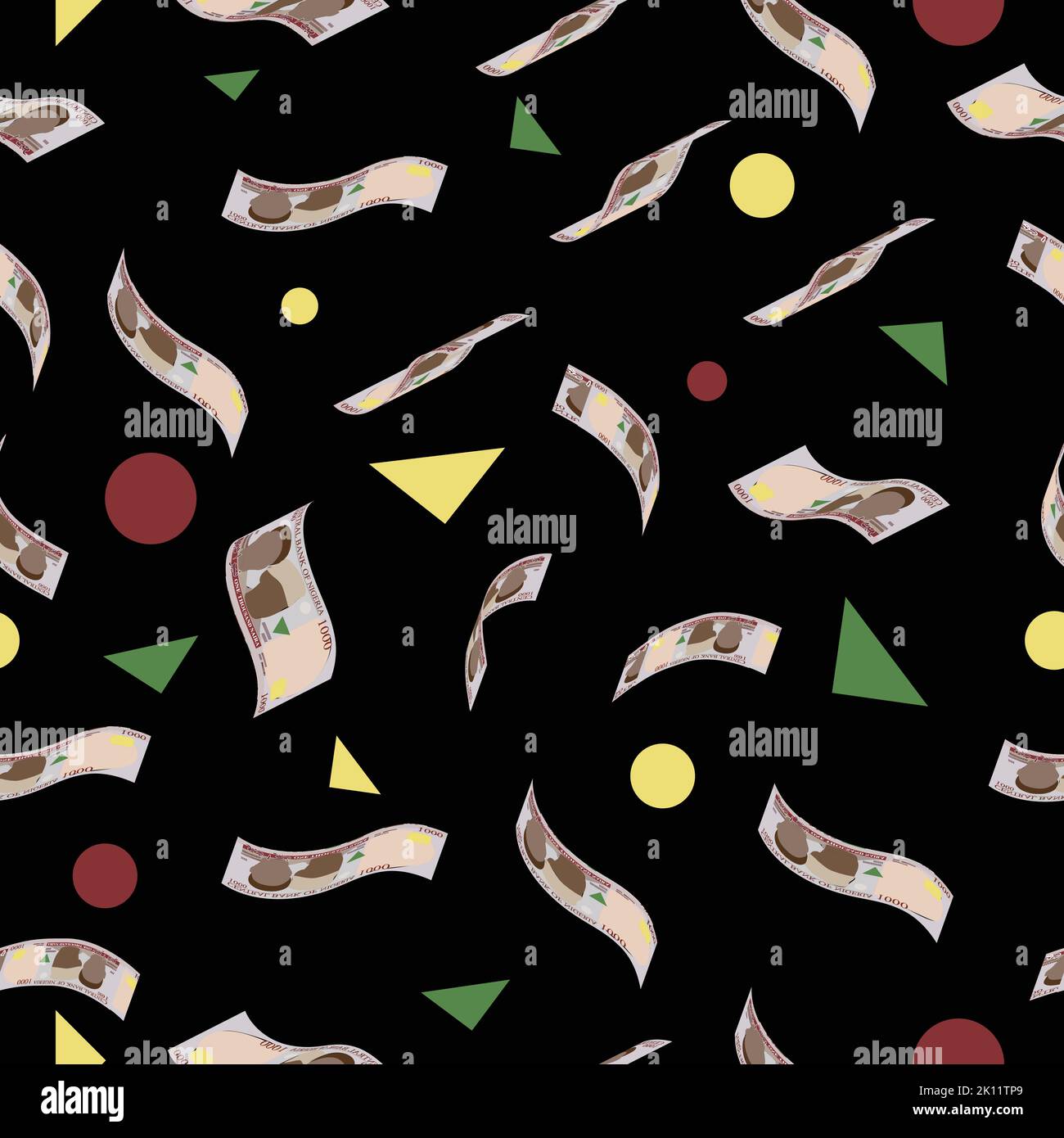 Vector illustration of Naira currency. Random pattern of banknotes ...