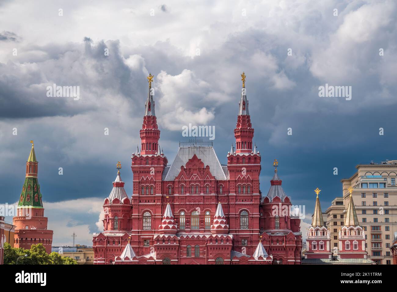 State historical museum on the Red Square in Moscow, Russia. An old ...