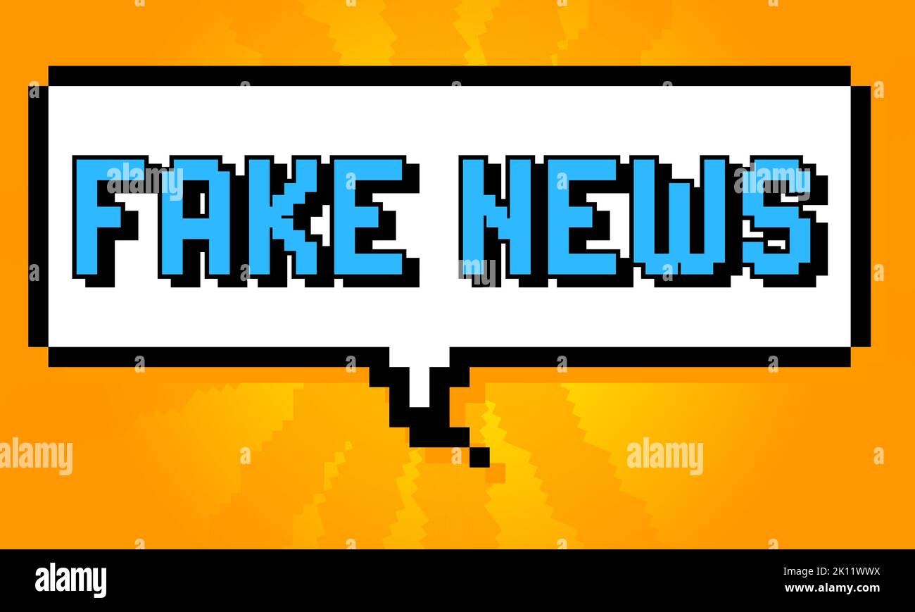 Fake News. Pixelated word with geometric graphic background. Vector ...