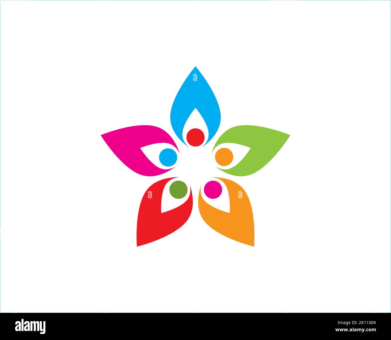 colorful pentagon stars petals flower Stock Vector Image & Art - Alamy