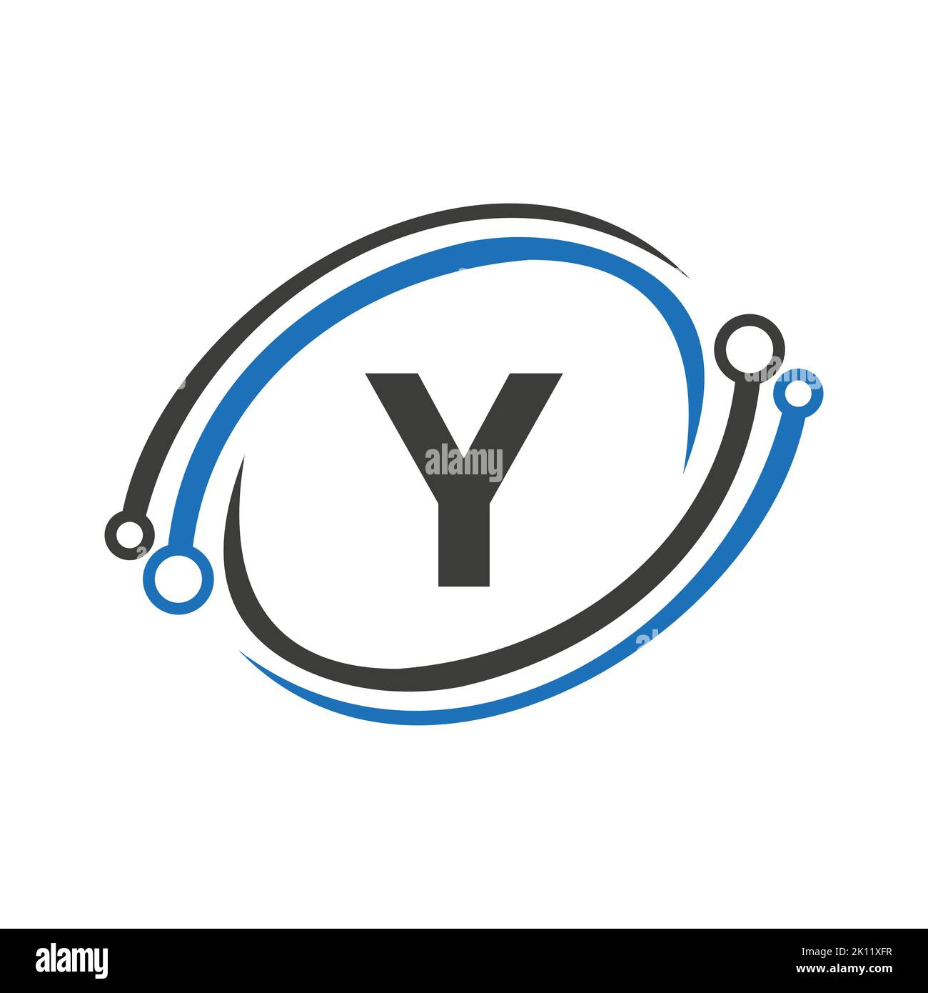 Technology Logo Design On Y Letter Concept. Technology Network Logo ...