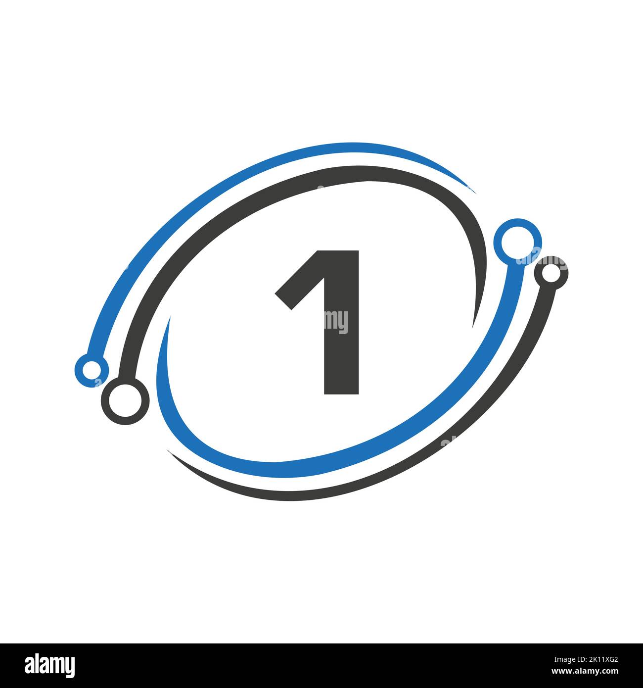 Technology Logo Design On 1 Letter Concept. Technology Network Logo ...