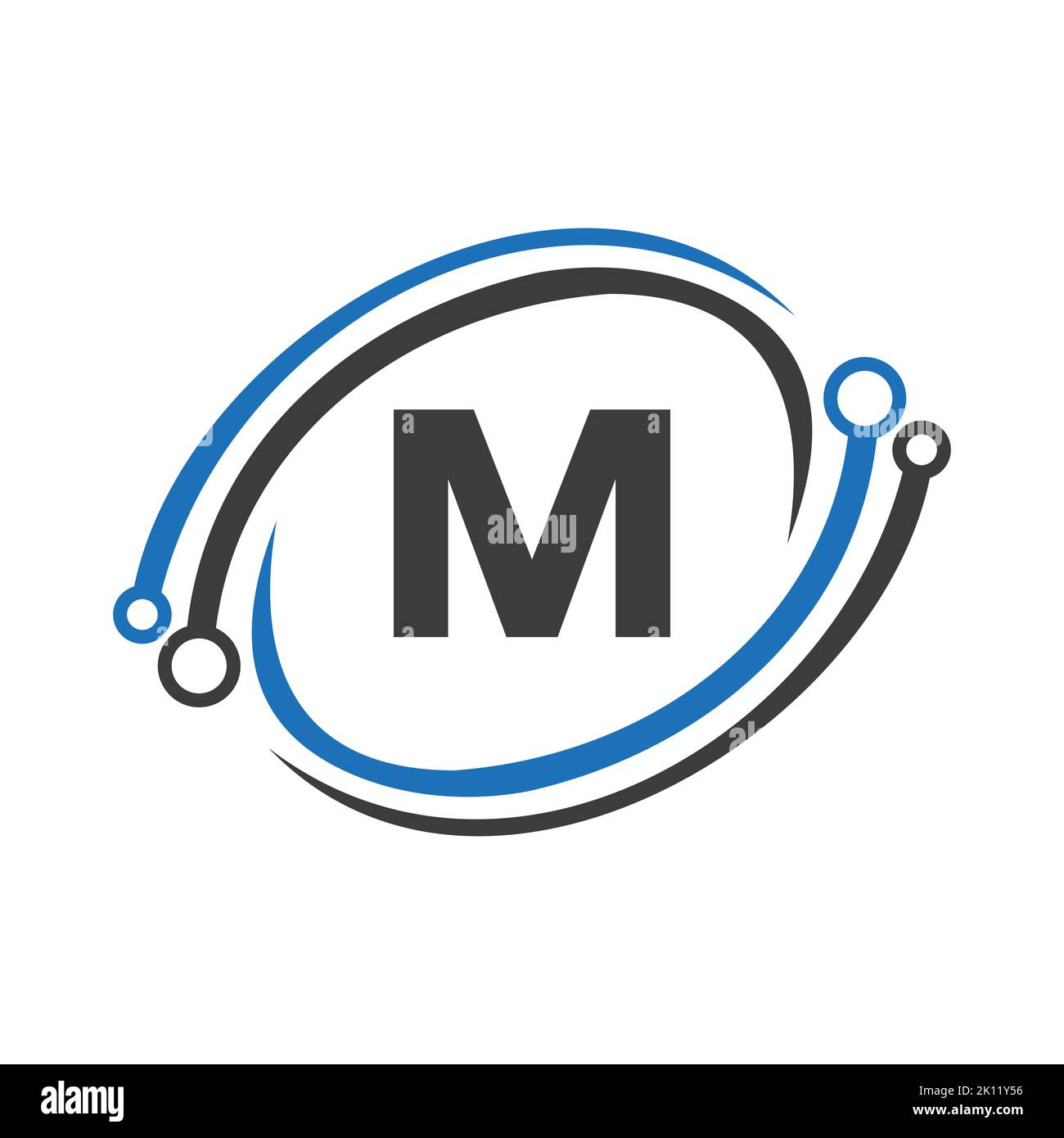 Technology Logo Design On M Letter Concept. Technology Network Logo ...