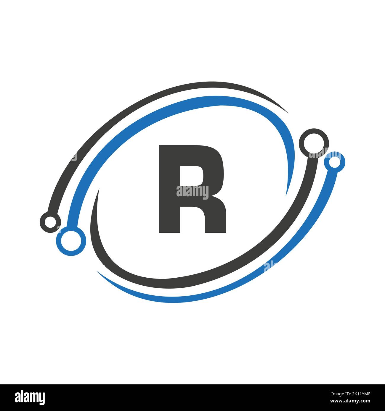 Technology Logo Design On R Letter Concept. Technology Network Logo ...