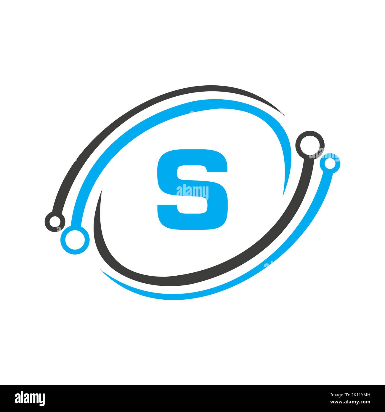 Technology Logo Design On S Letter Concept. Technology Network Logo ...