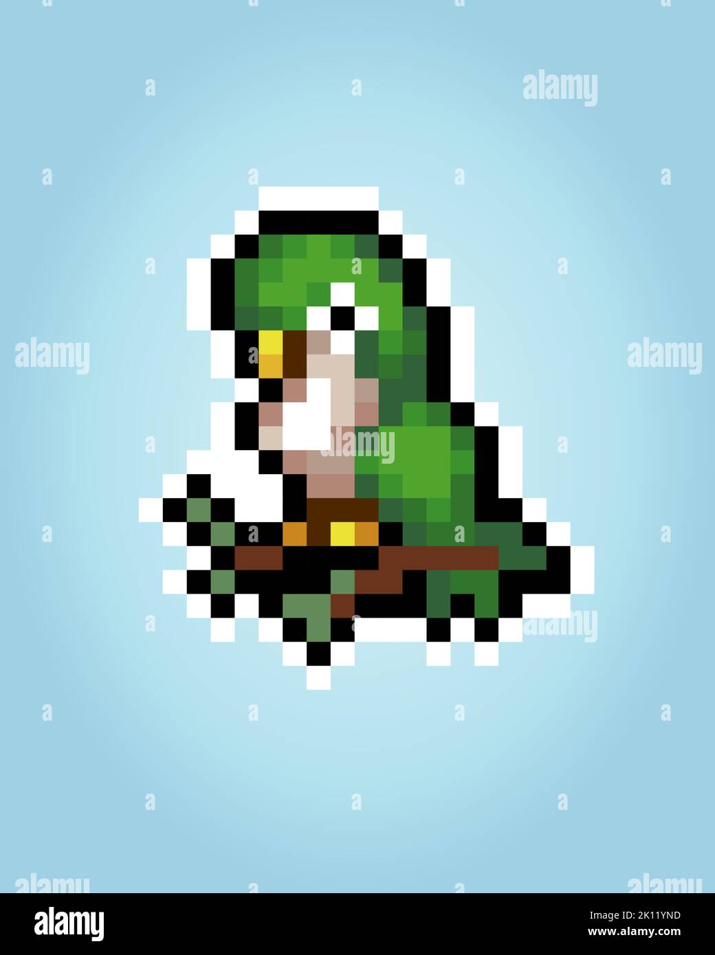 8 bit pixel parrot. Animal game assets in vector illustration Stock Vector Image & Art - Alamy