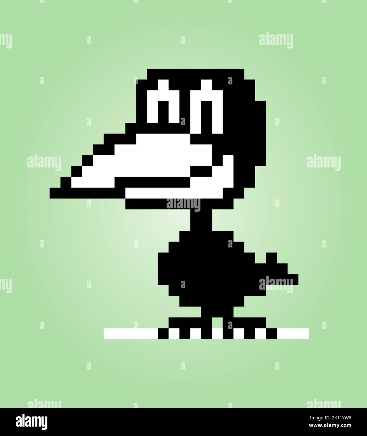 Pixel 8 bit crow. Animal game assets in vector illustration Stock Vector Image & Art - Alamy