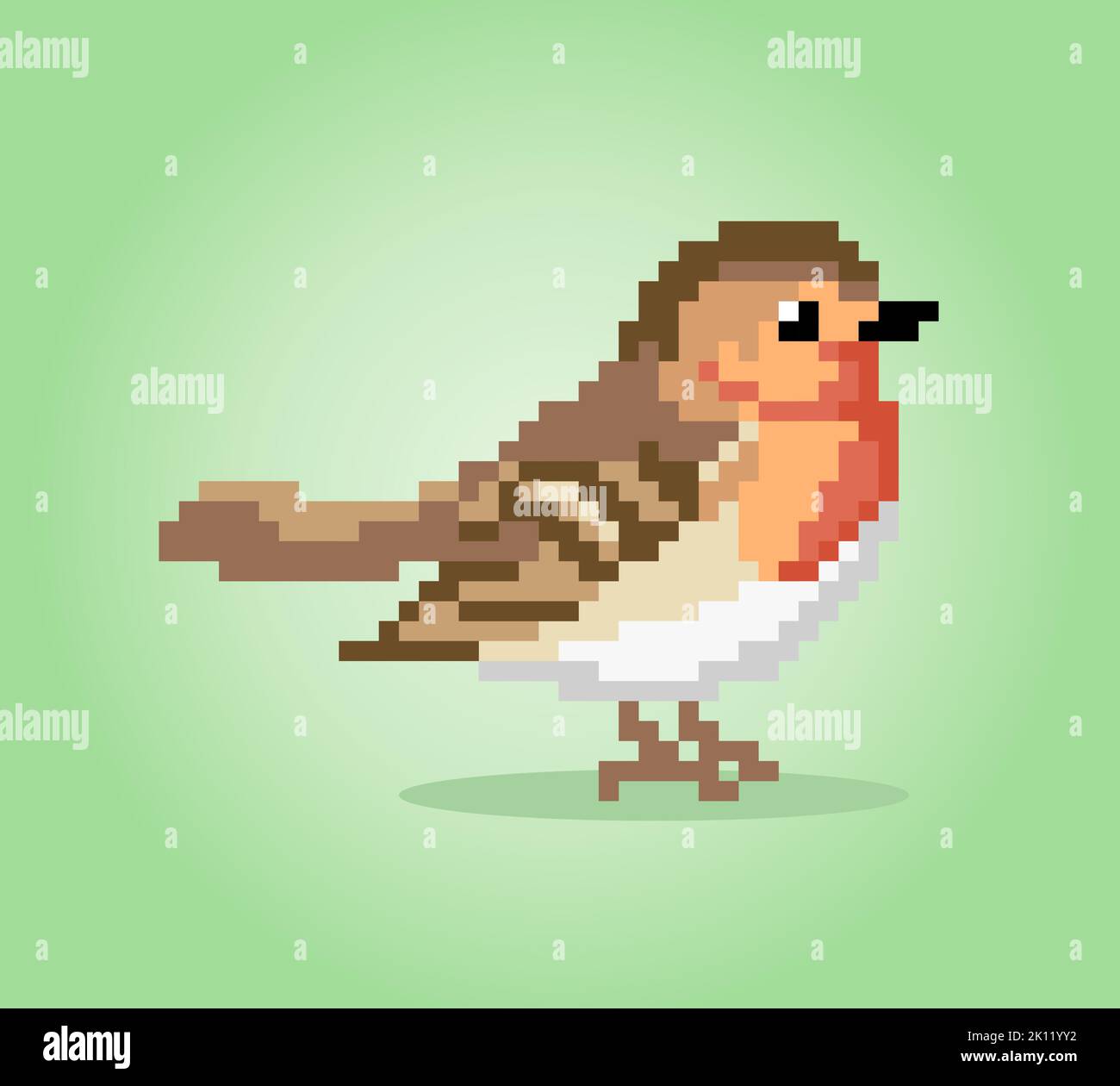 Pixel 8 bit finch bird. Animal game assets in vector illustration Stock Vector Image & Art - Alamy