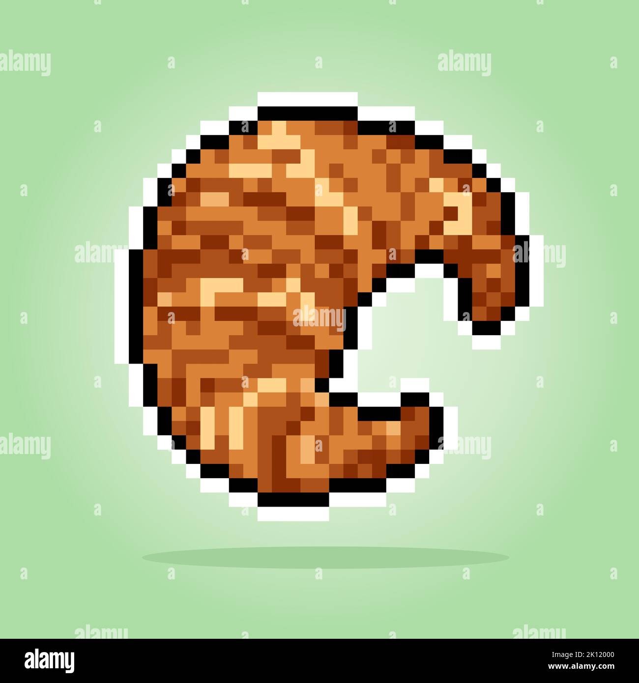 8-bit bread pixel. food icon for game assets in vector illustrations ...