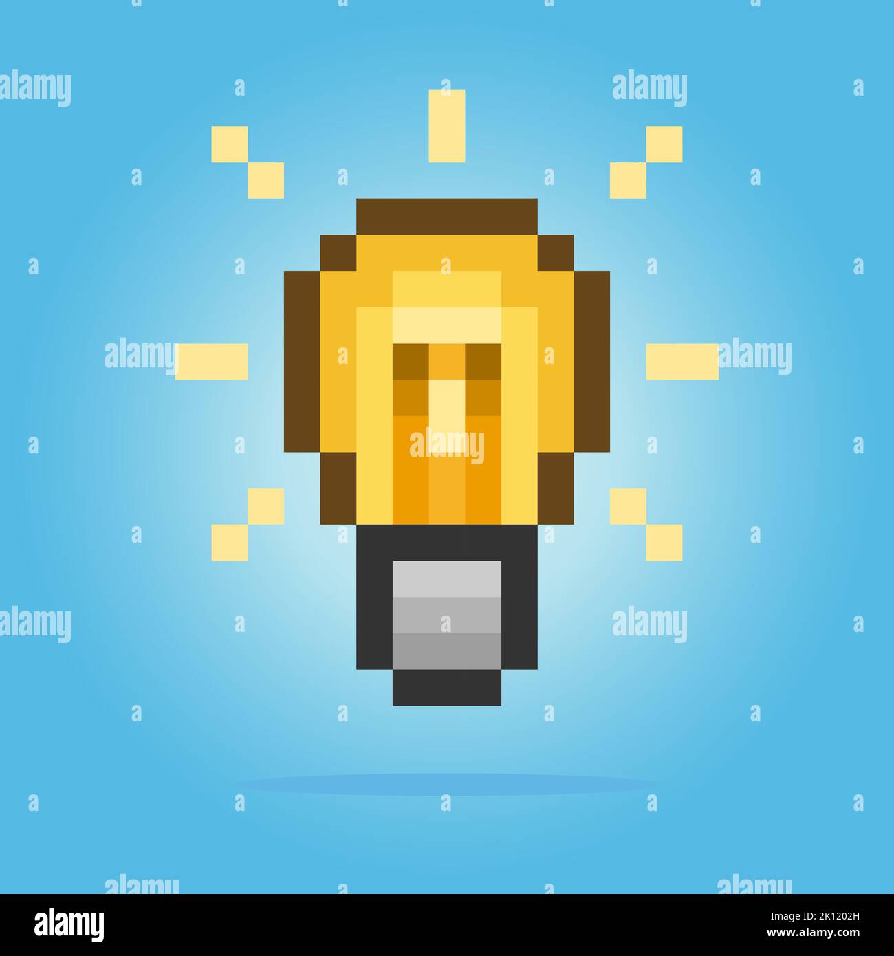8 bit pixel light bulb. game asset object in vector illustration Stock Vector Image & Art - Alamy