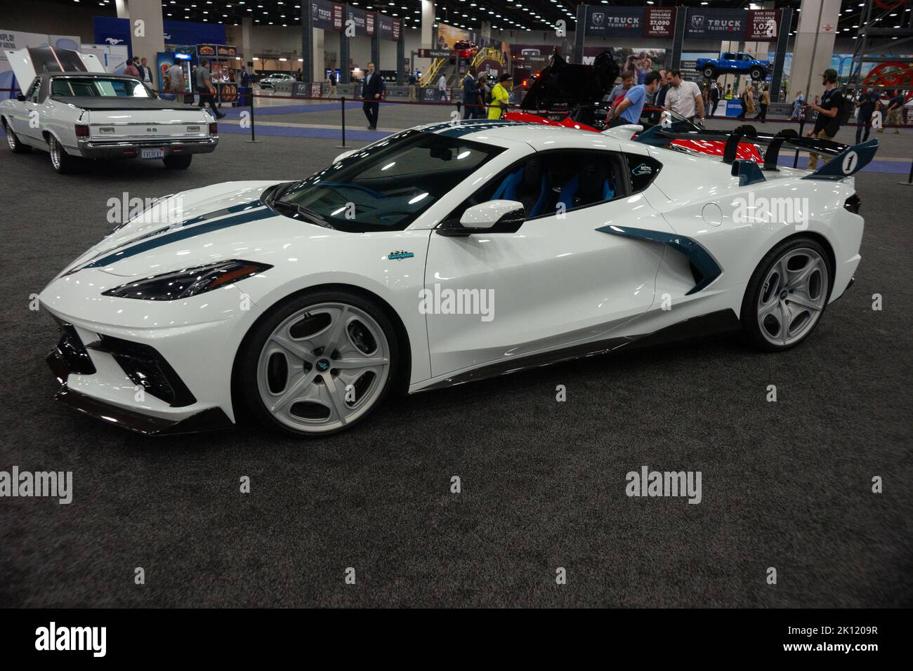 August 14, 2022, Detroit, Michigan, USA: A Cunningham C8 Corvette is on ...