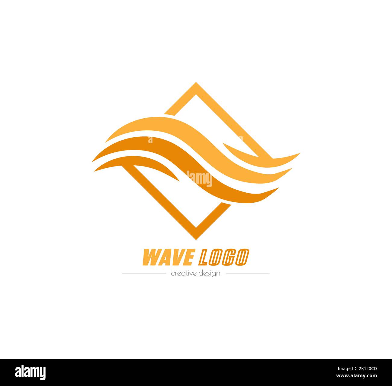 Wave. Vector template with a square wave for a logo, sticker, logo or ...