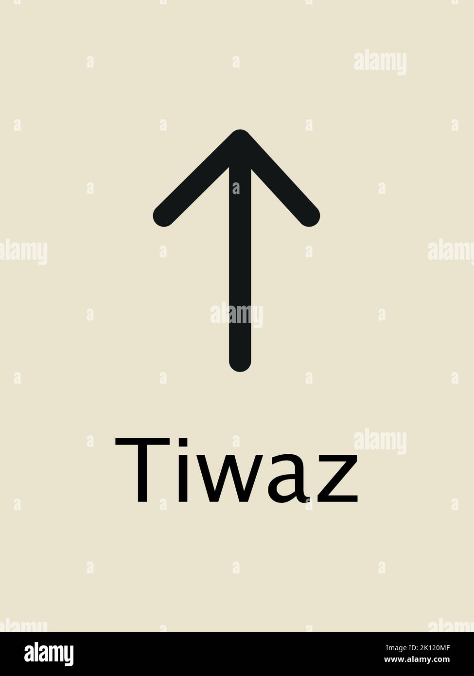 Tiwaz Rune alphabet, Futhark. Writing ancient Germans. Vector Mystical ...
