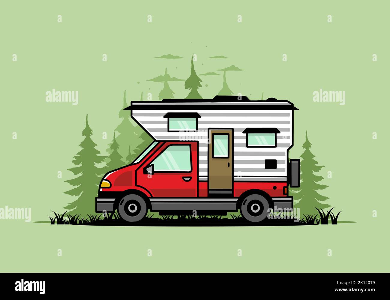 Van box adventure camper illustration badge design Stock Vector Image ...