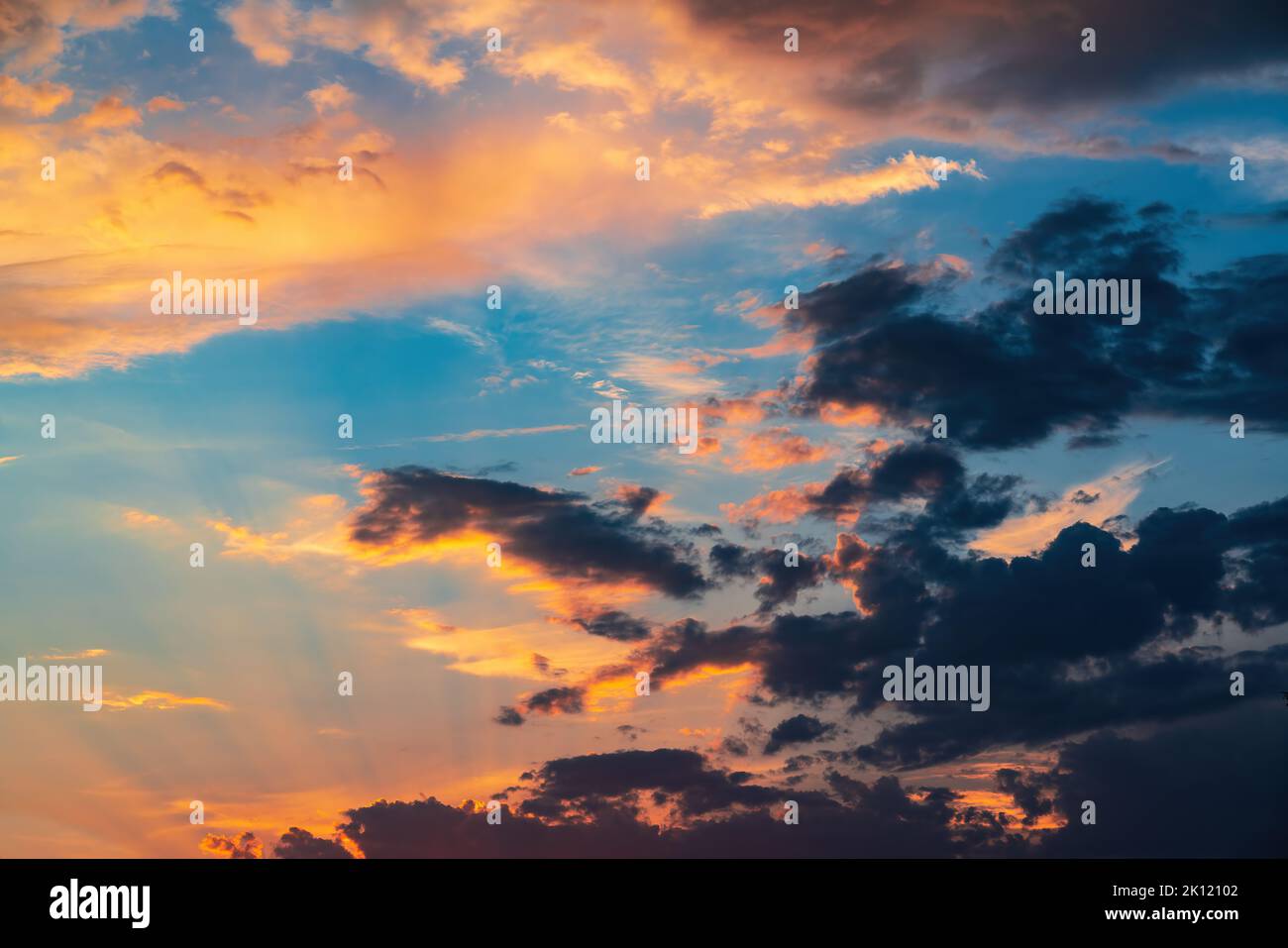 Beautiful sunset sky with clouds Stock Photo - Alamy