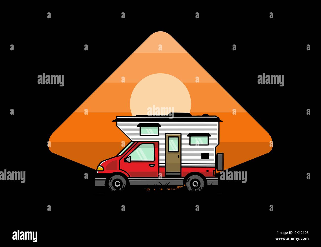 Van box adventure camper illustration badge design Stock Vector Image ...