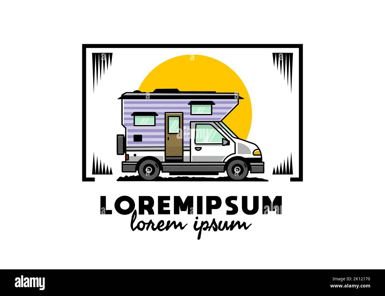 Van box adventure camper illustration badge design Stock Vector Image ...