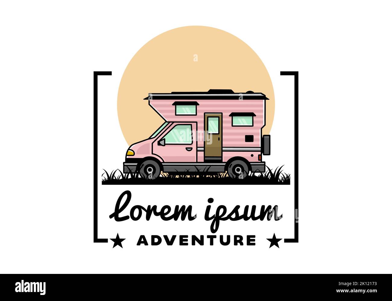Van box adventure camper illustration badge design Stock Vector Image ...