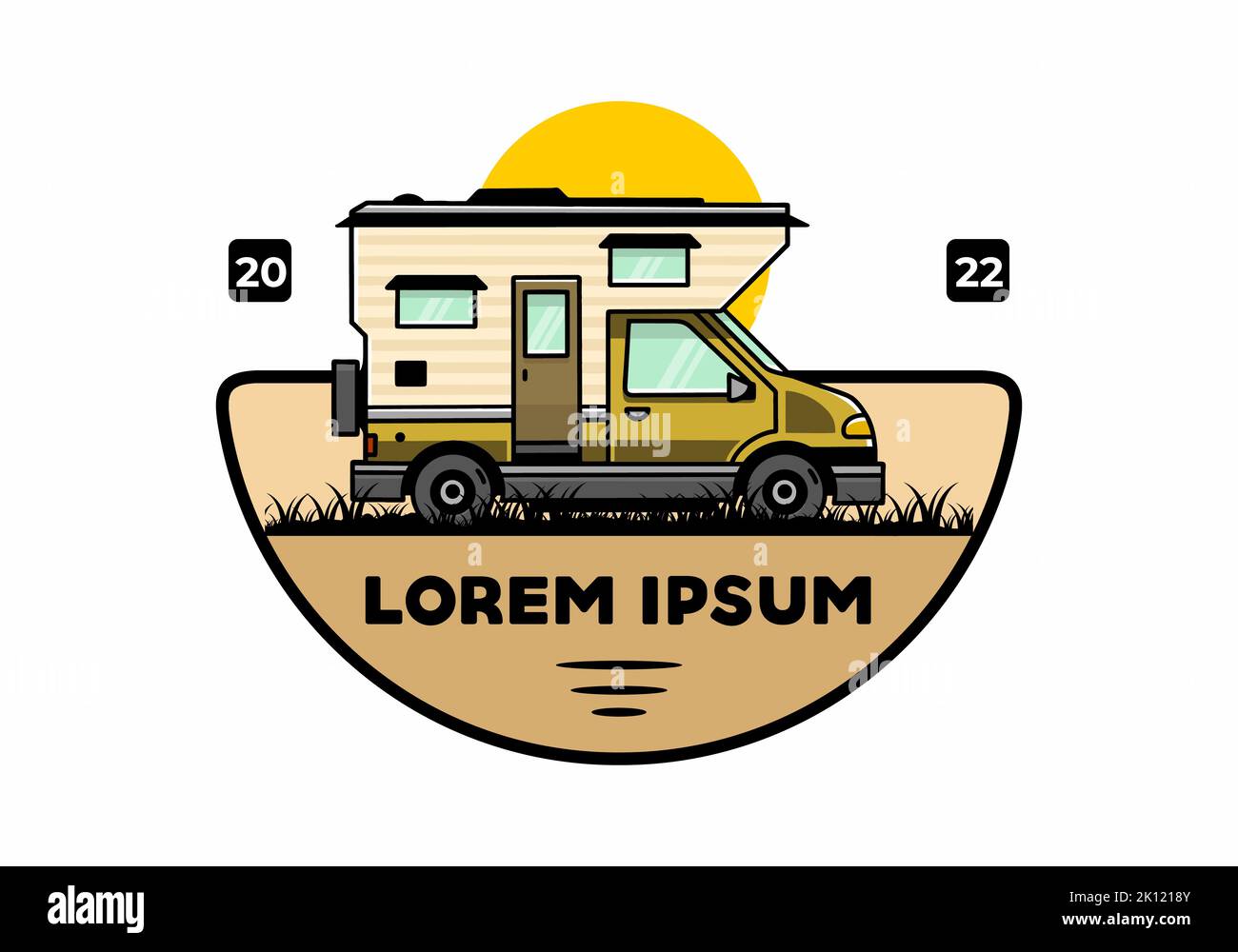 Van box adventure camper illustration badge design Stock Vector Image ...