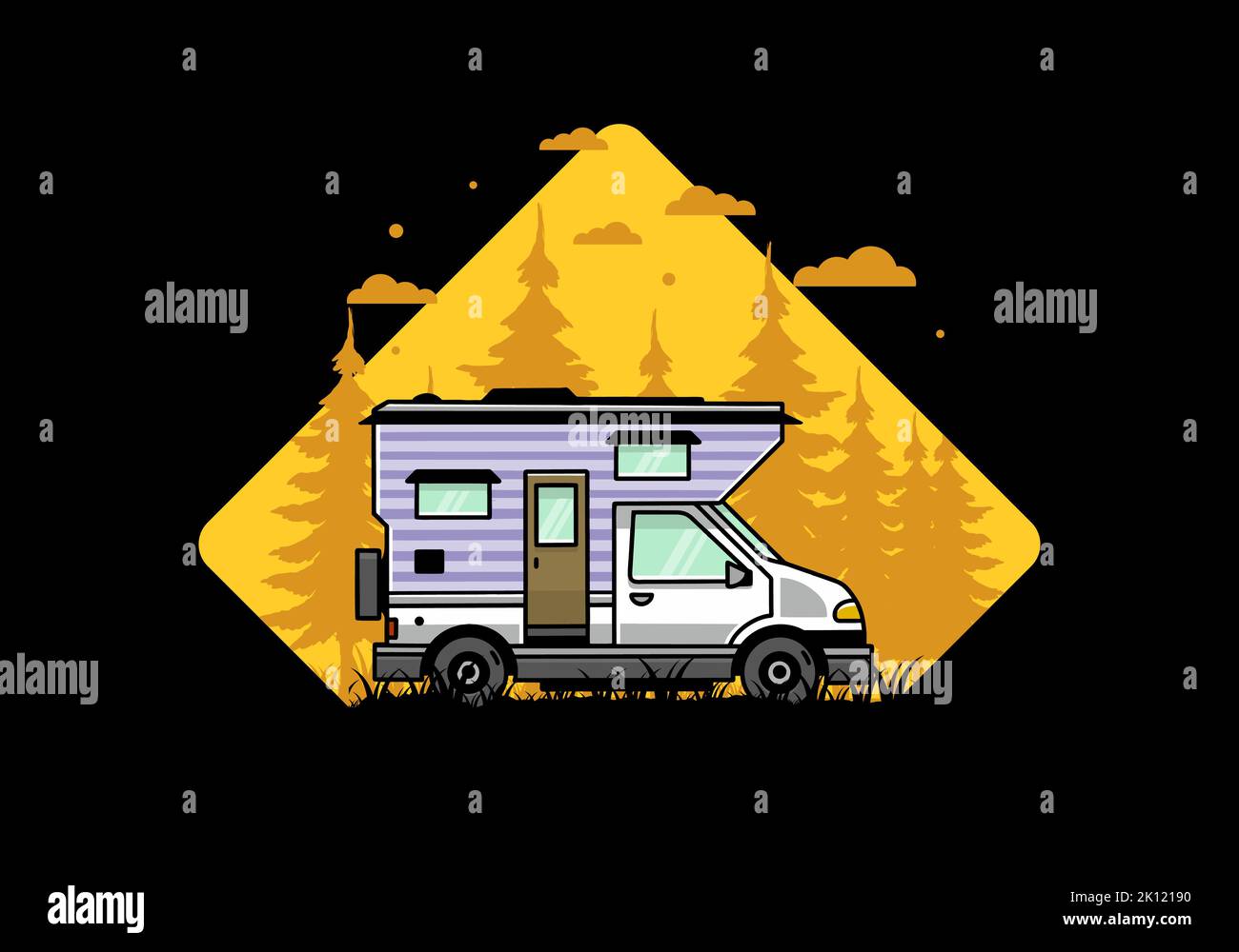 Van box adventure camper illustration badge design Stock Vector Image ...