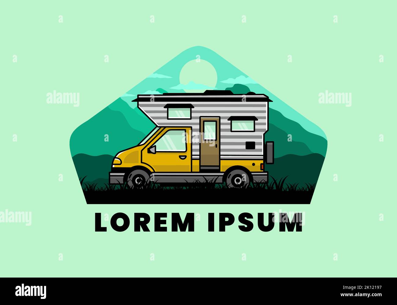 Van box adventure camper illustration badge design Stock Vector Image ...