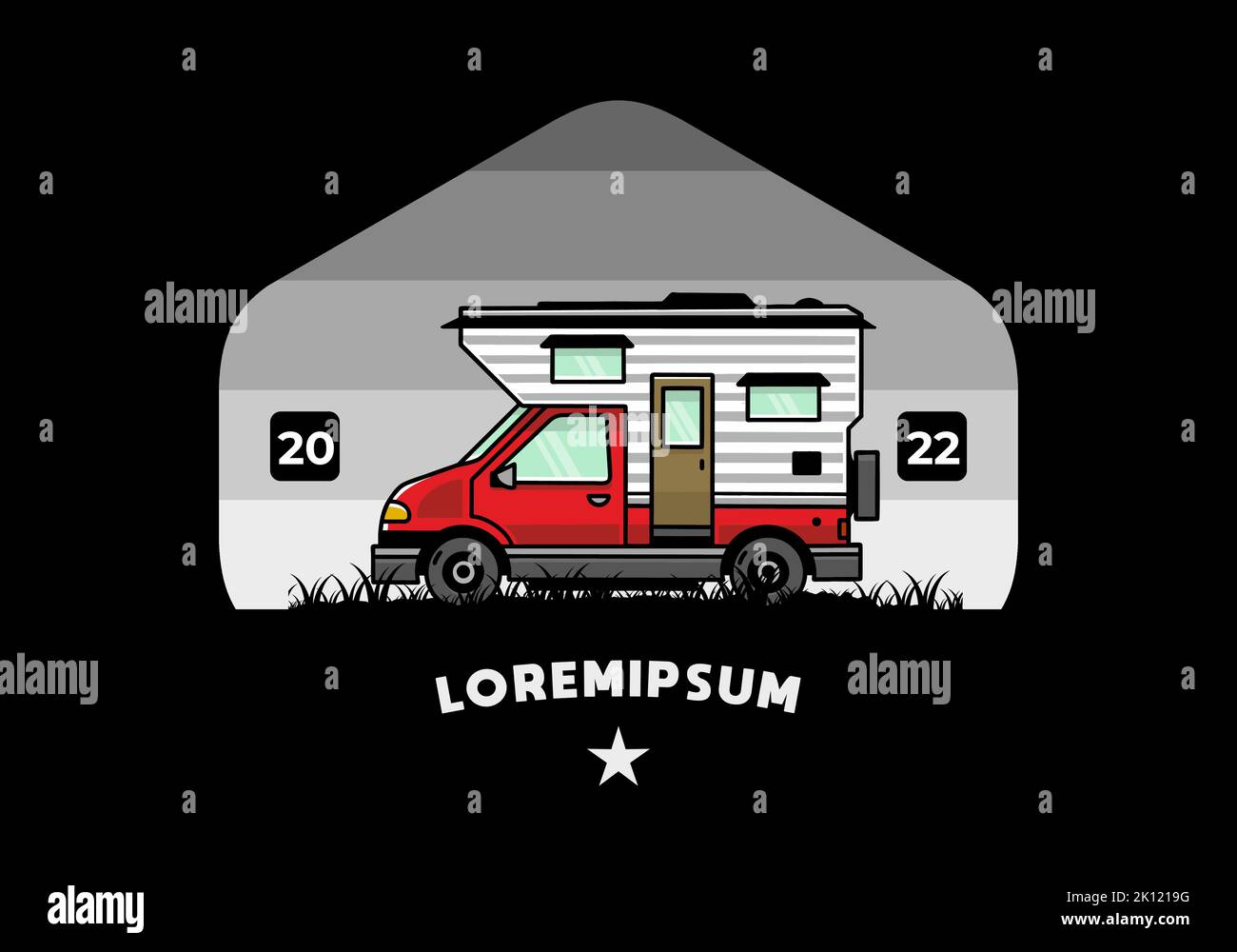 Van box adventure camper illustration badge design Stock Vector Image ...