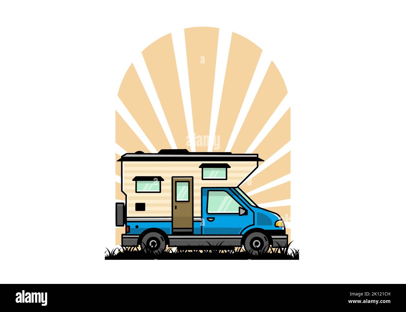 Van box adventure camper illustration badge design Stock Vector Image ...