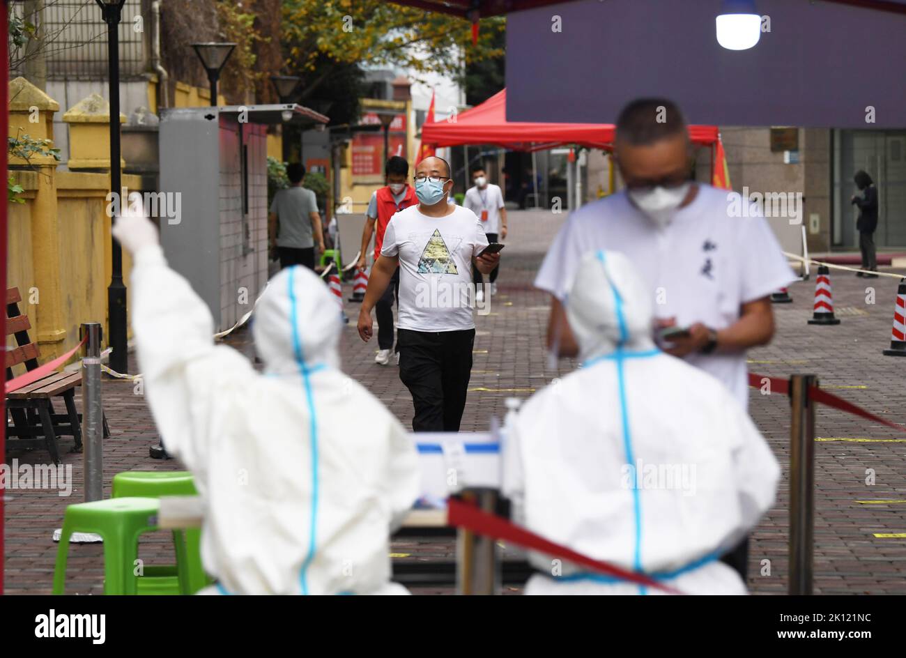GUIYANG, CHINA - SEPTEMBER 15, 2022 - Residents conduct temperature ...