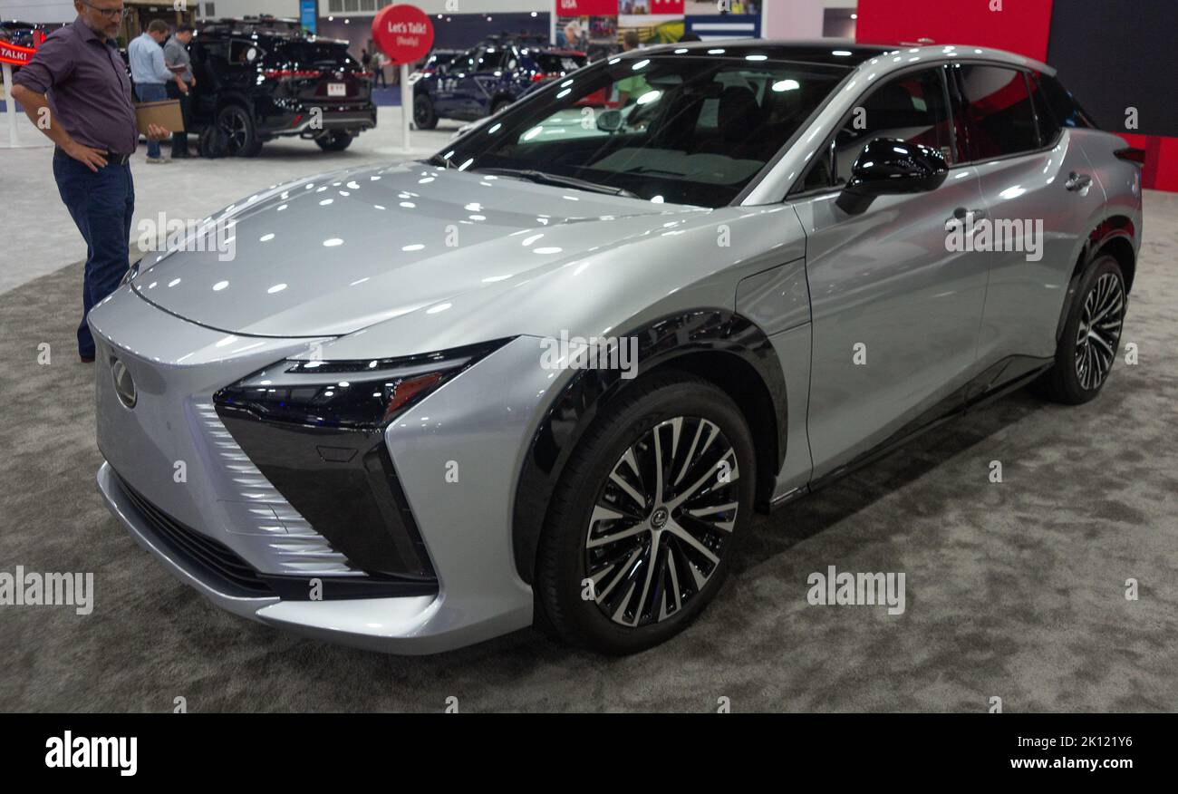 August 14, 2022, Detroit, Michigan, USA: The LEXUS RZ 450e is on ...