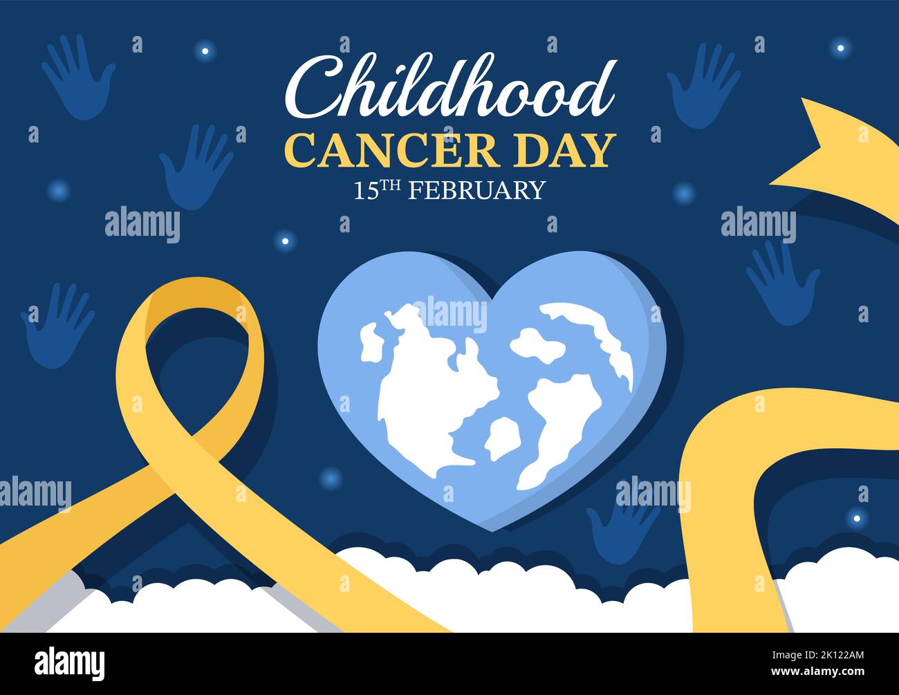 International Childhood Cancer Day Hand Drawn Cartoon Illustration on ...