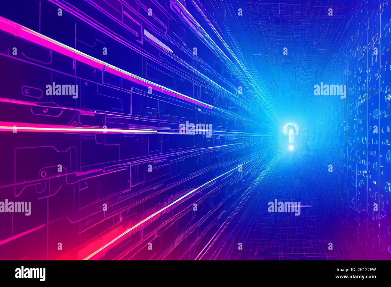 Abstract background on future cyber digital security network technology ...