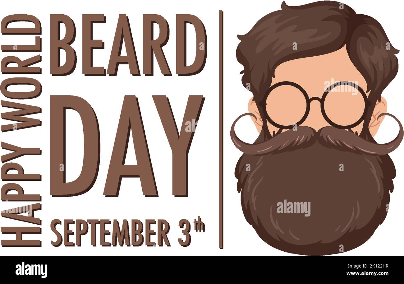World Beard Day September 3 Banner illustration Stock Vector Image ...