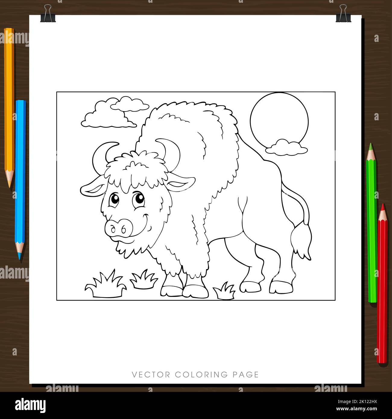 Coloring bison hi-res stock photography and images - Alamy