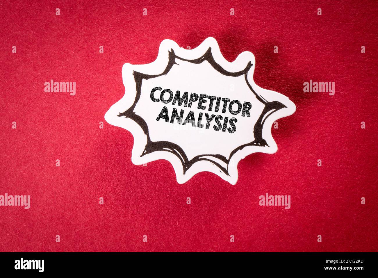 COMPETITOR ANALYSIS. Speech bubble on red background Stock Photo - Alamy