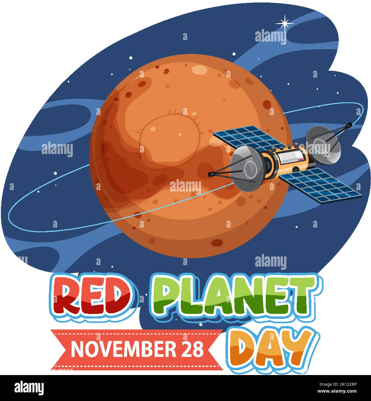Red Planet Day Banner Design illustration Stock Vector Image & Art - Alamy