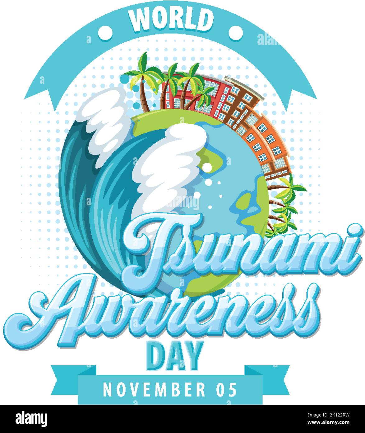 World Tsunami Awareness Day Logo Design illustration Stock Vector Image ...