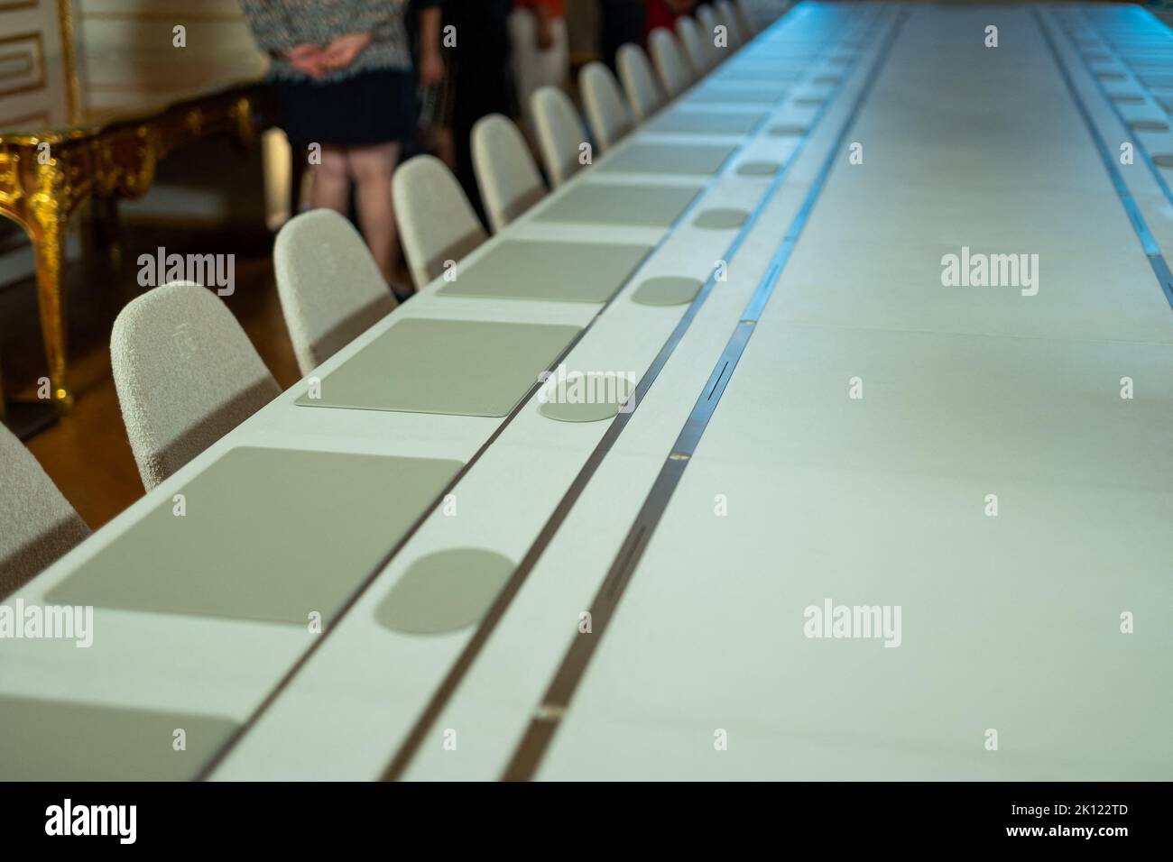 A view of the new table for Minister's Council at the presidential ...