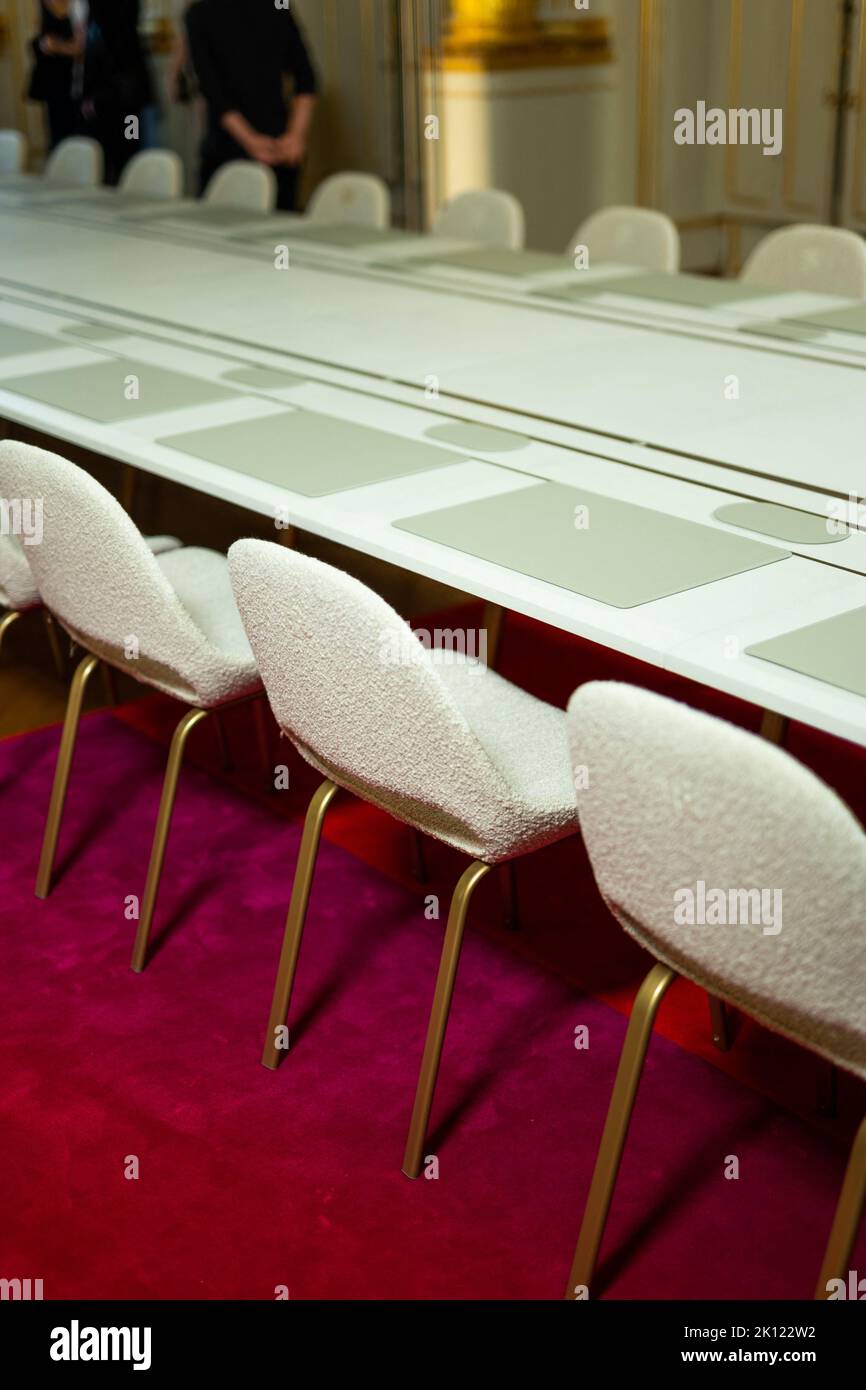 A view of the new table for Minister's Council at the presidential ...