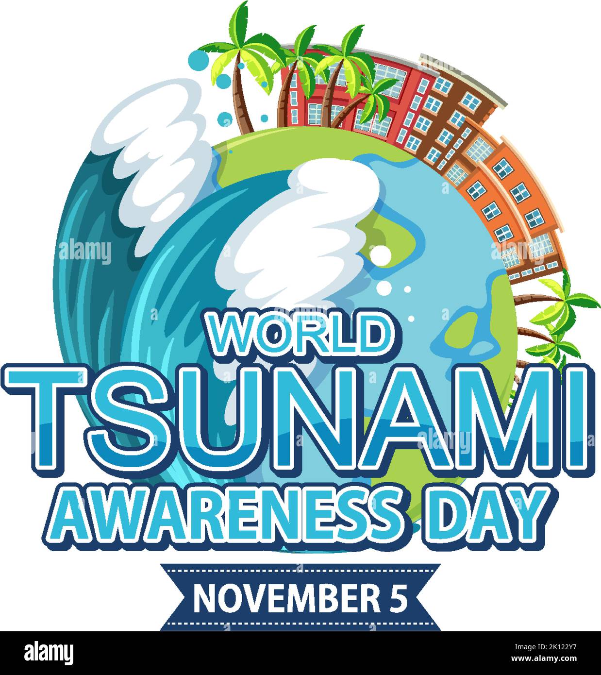 World Tsunami Awareness Day illustration Stock Vector Image & Art - Alamy