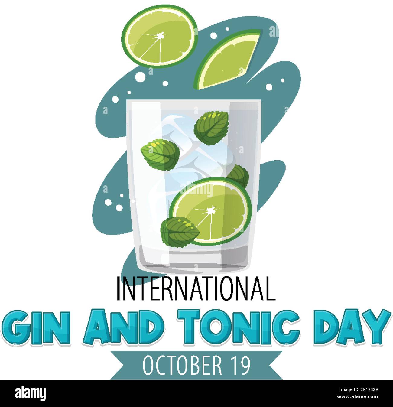 International Gin And Tonic Day Banner Design illustration Stock Vector ...