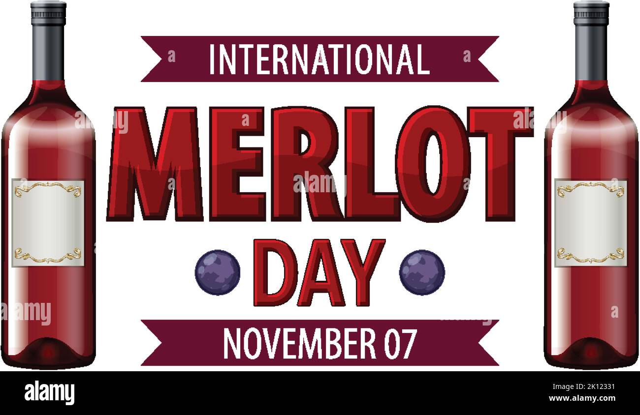 International Merlot Day Logo Design illustration Stock Vector Image ...