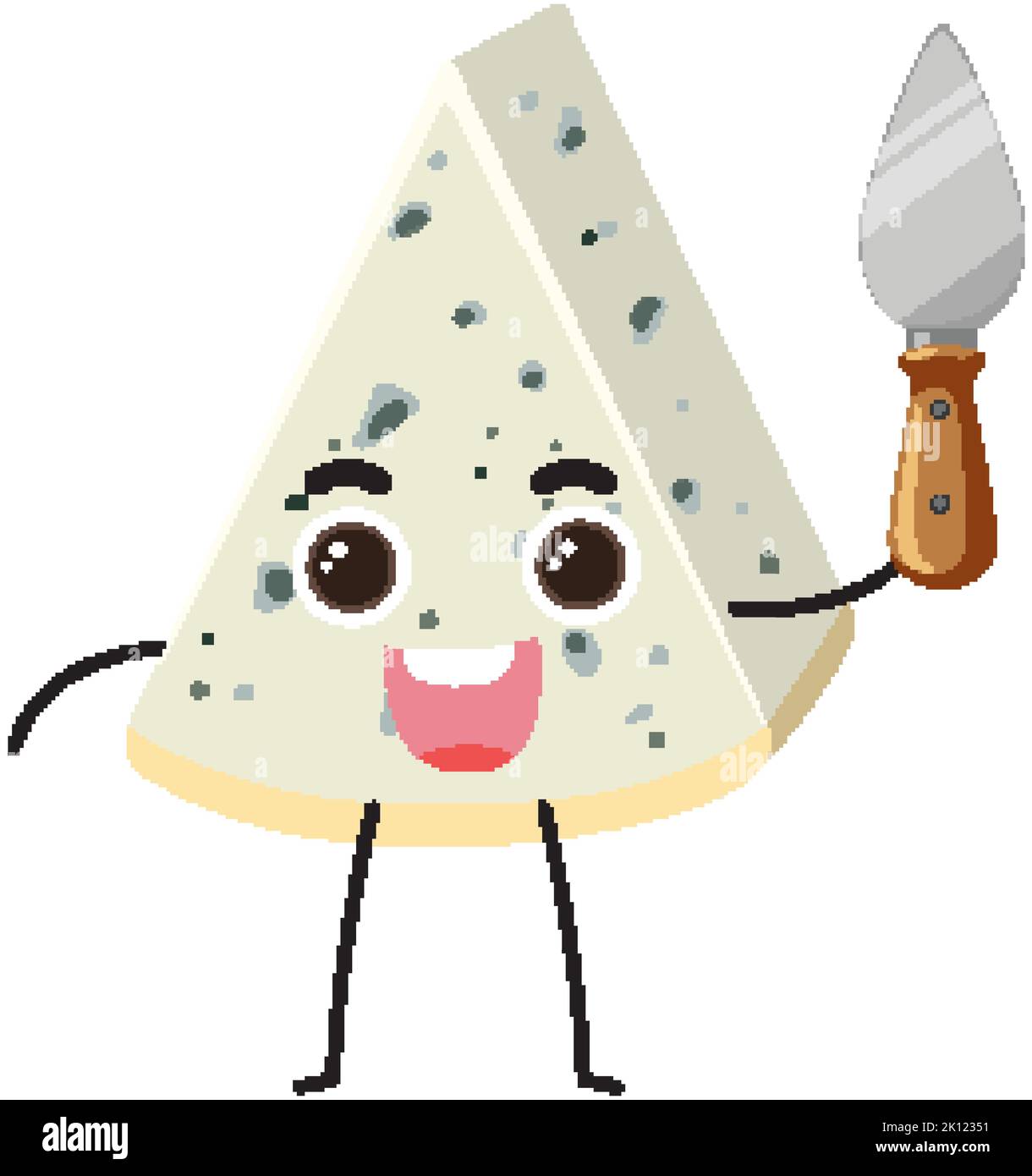 Blue cheese cartoon character isolated illustration Stock Vector Image ...