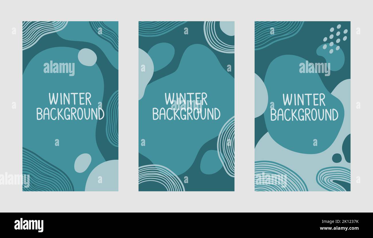 Winter vector background set blue flat design Stock Vector Image & Art ...