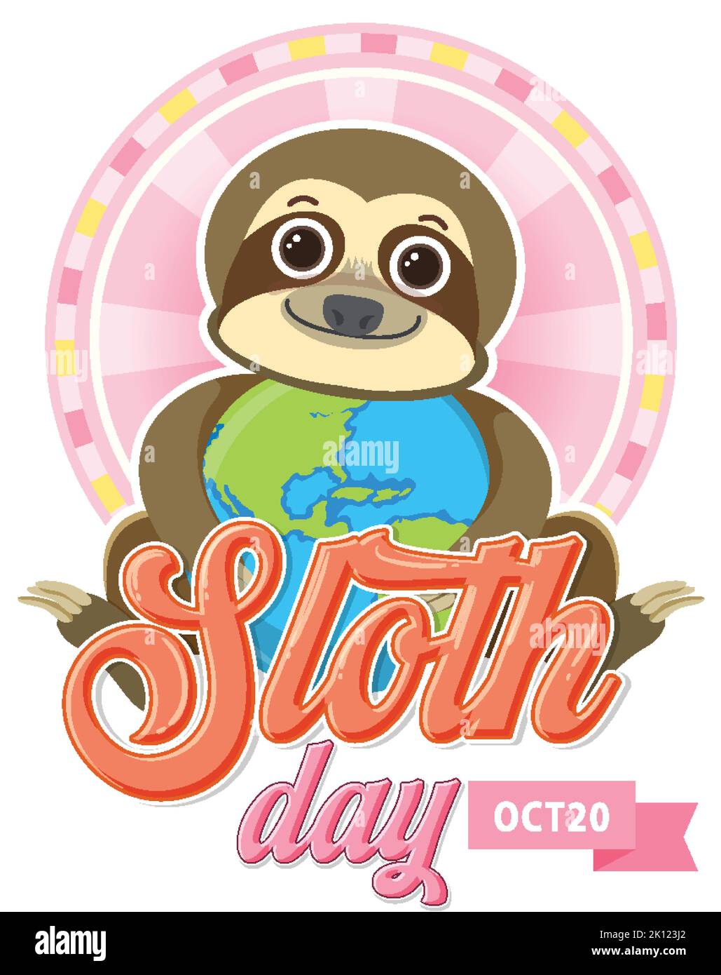 International sloth day banner concept vector illustration Stock Vector ...