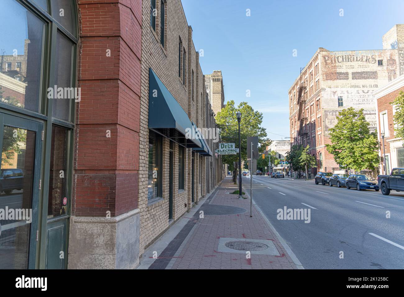August 5 2022 - Winnipeg Manitba Canada - Downtown Winnipeg City street ...