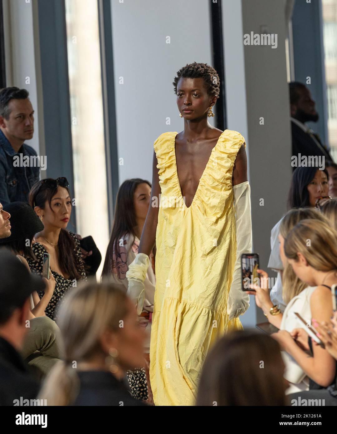 New York, New York, USA. 14th Sep, 2022. Model walks runway for DEVEAUX ...