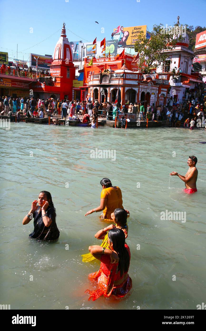 India. Uttar Pradesh. Haridwar. Opening of the Kumbha Mela, one of the ...