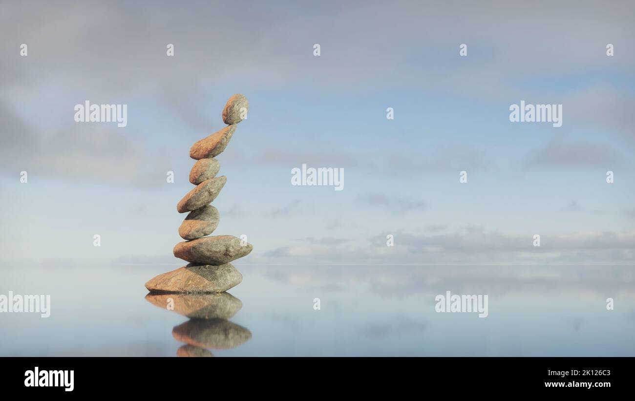 pyramid of seven stones in the water brings good luck, zen stones ...