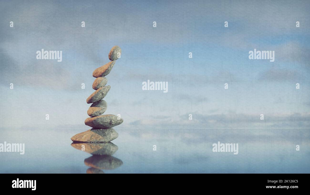 pyramid of seven stones in the water brings good luck, zen stones ...